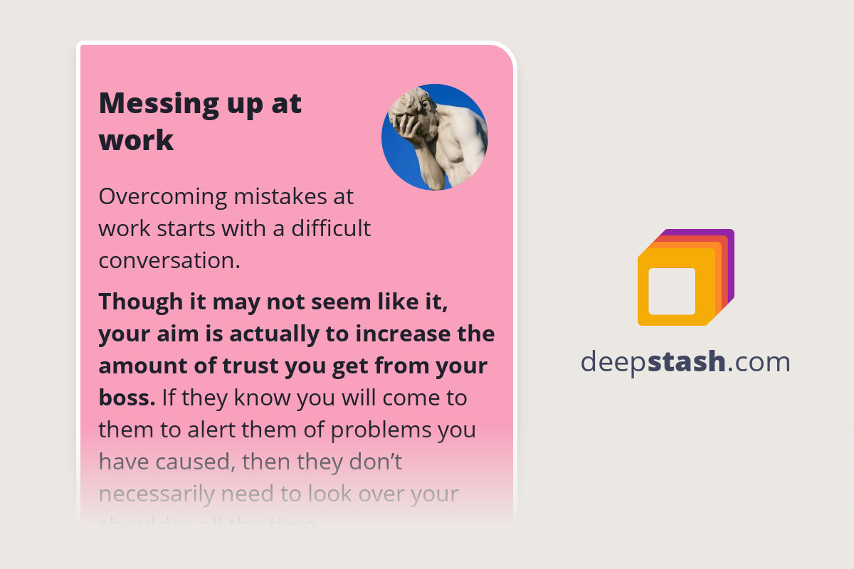 Messing up at work - Deepstash