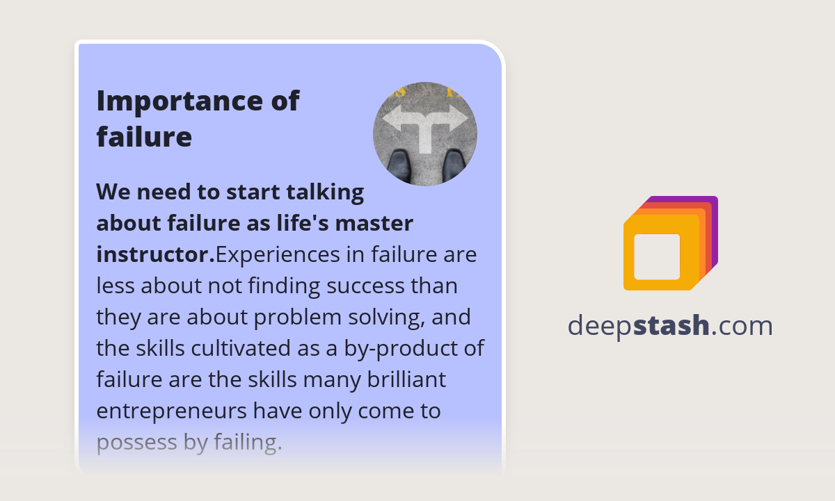 Importance of failure - Deepstash