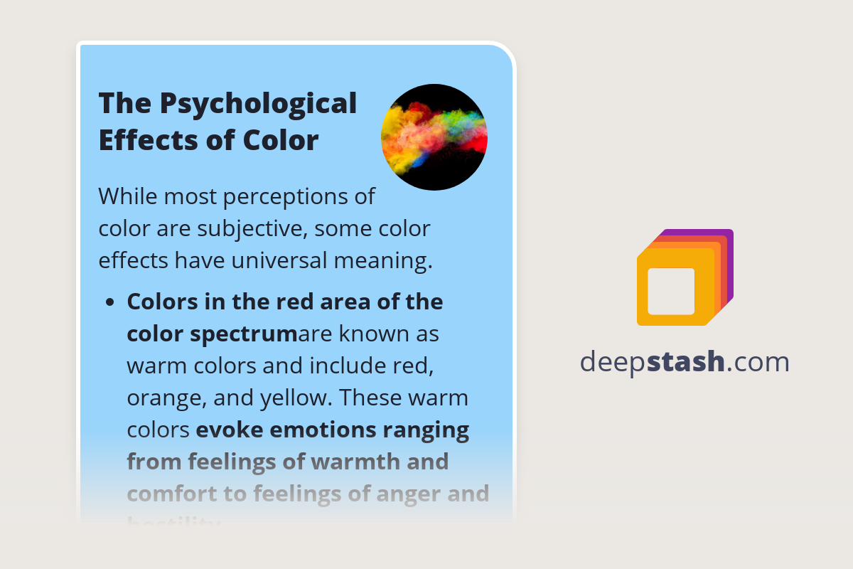 The Psychological Effects of Color - Deepstash
