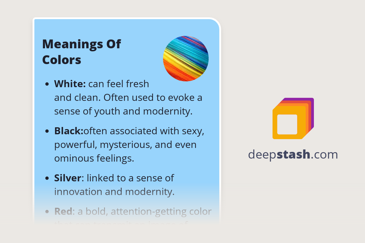 Meanings Of Colors - Deepstash