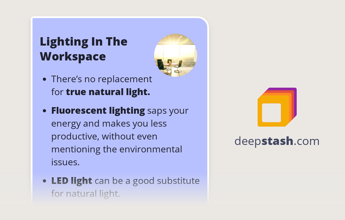 Lighting In The Workspace - Deepstash