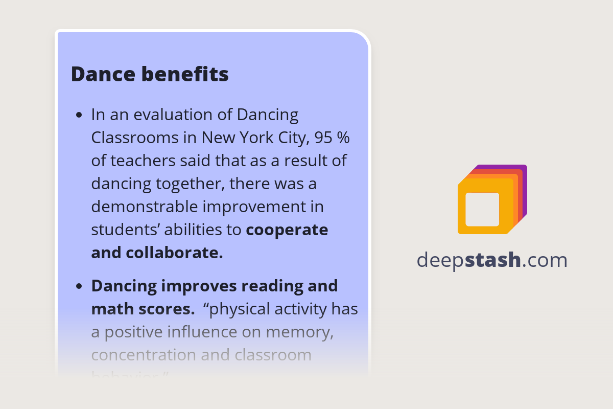 Dance benefits - Deepstash
