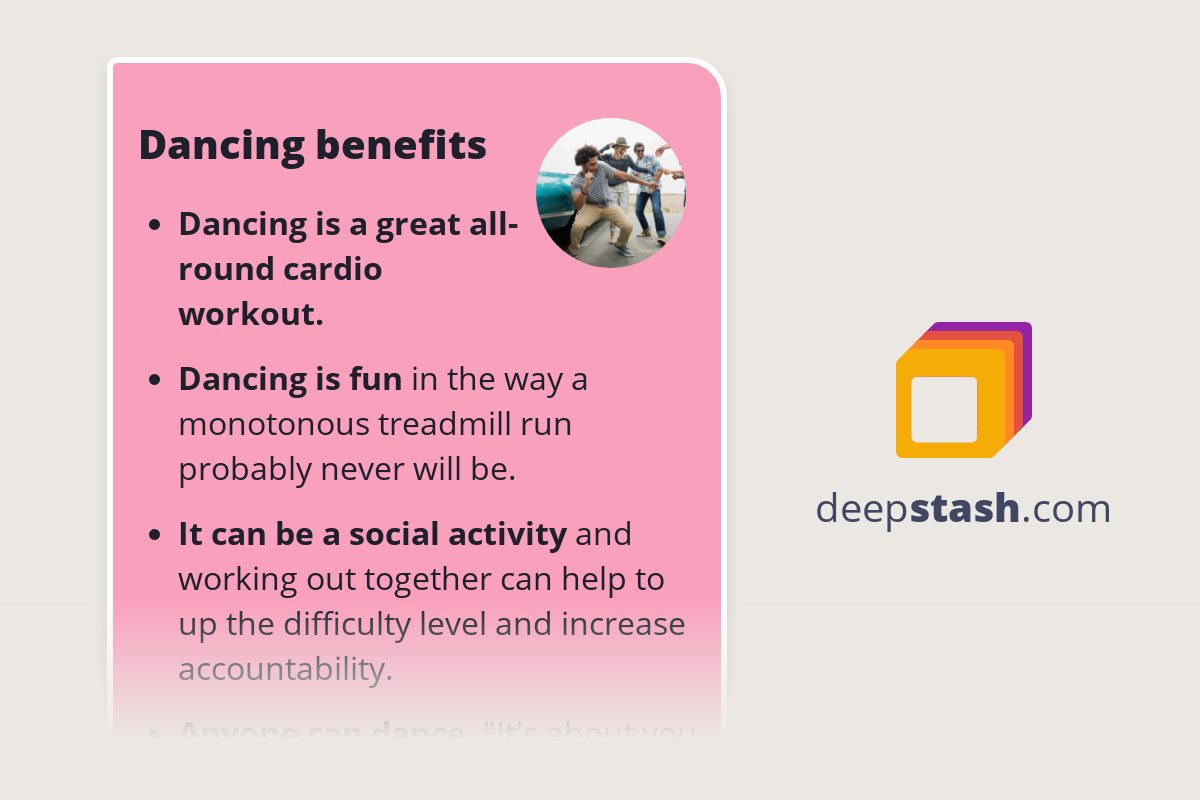 Dancing benefits - Deepstash