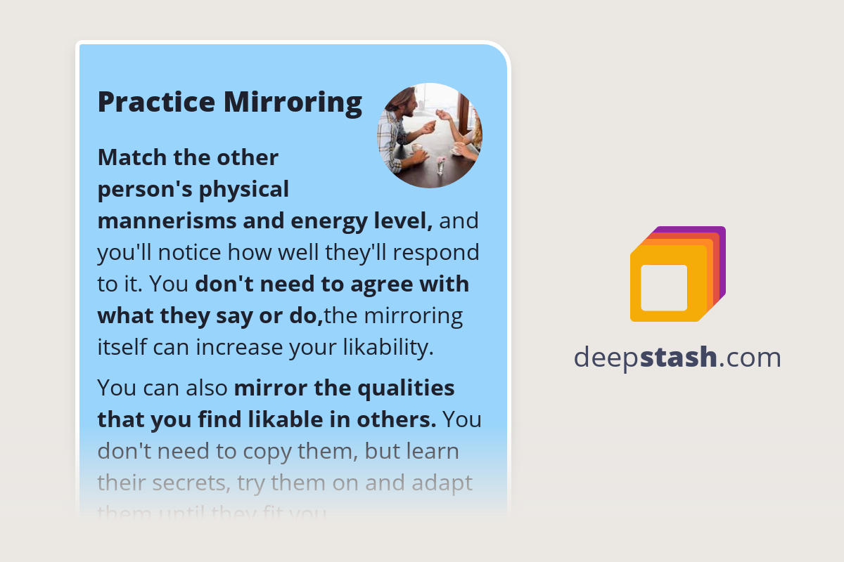 Practice Mirroring - Deepstash