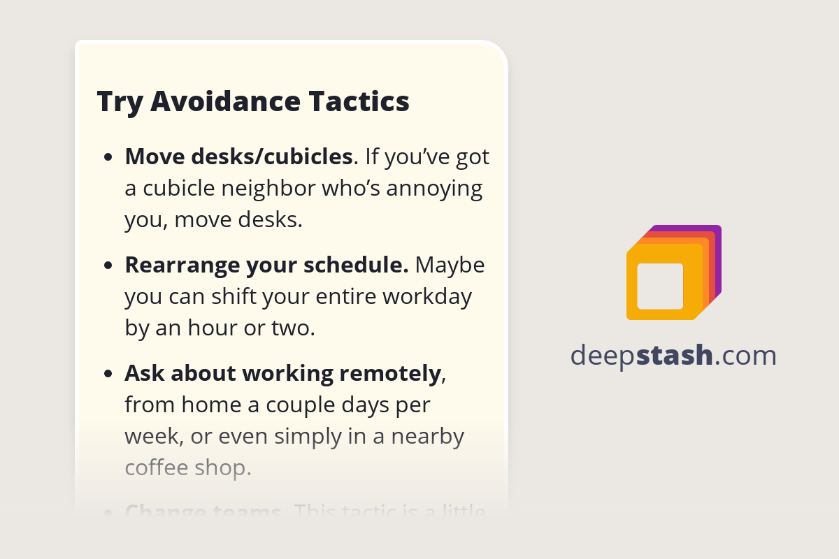 Try Avoidance Tactics - Deepstash