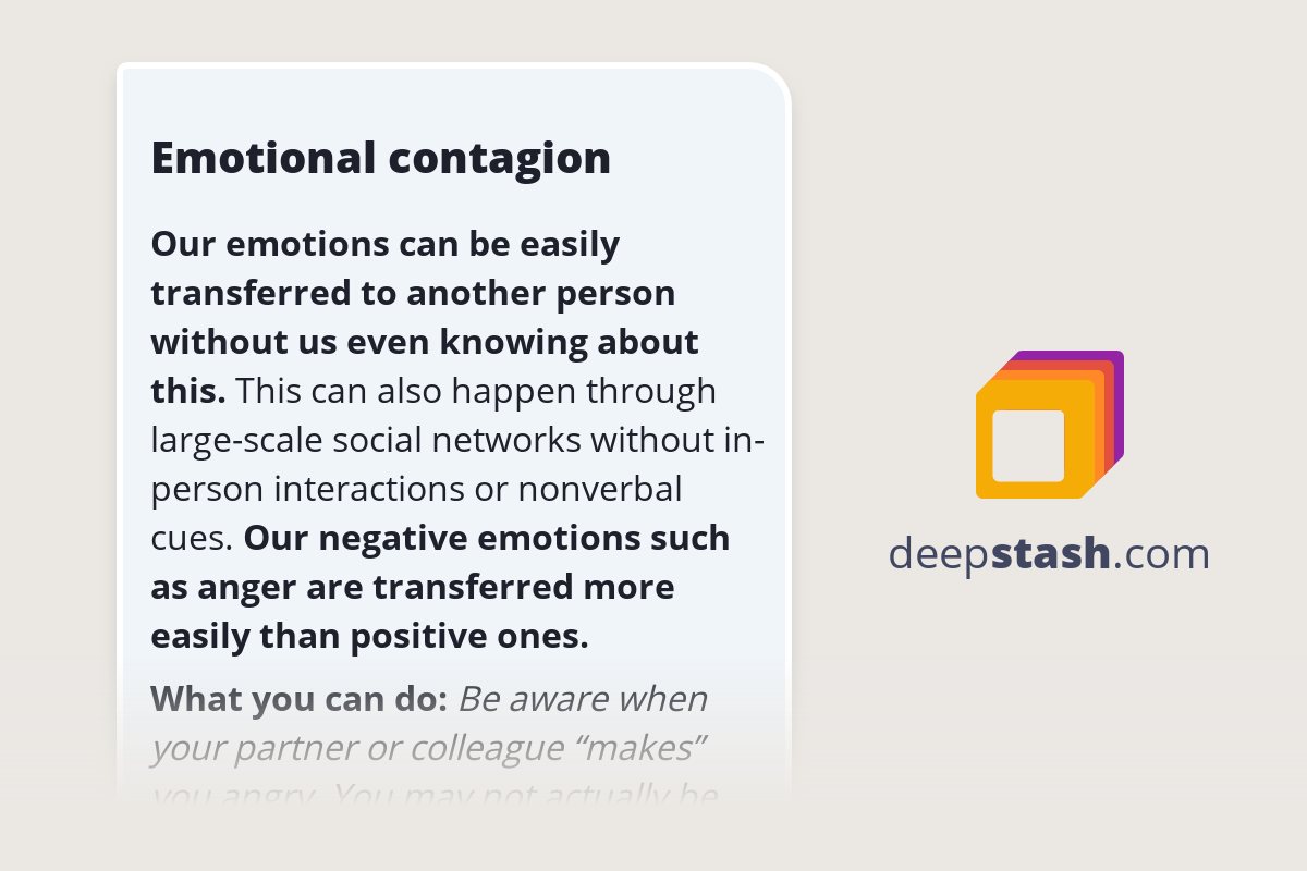 Emotional contagion - Deepstash