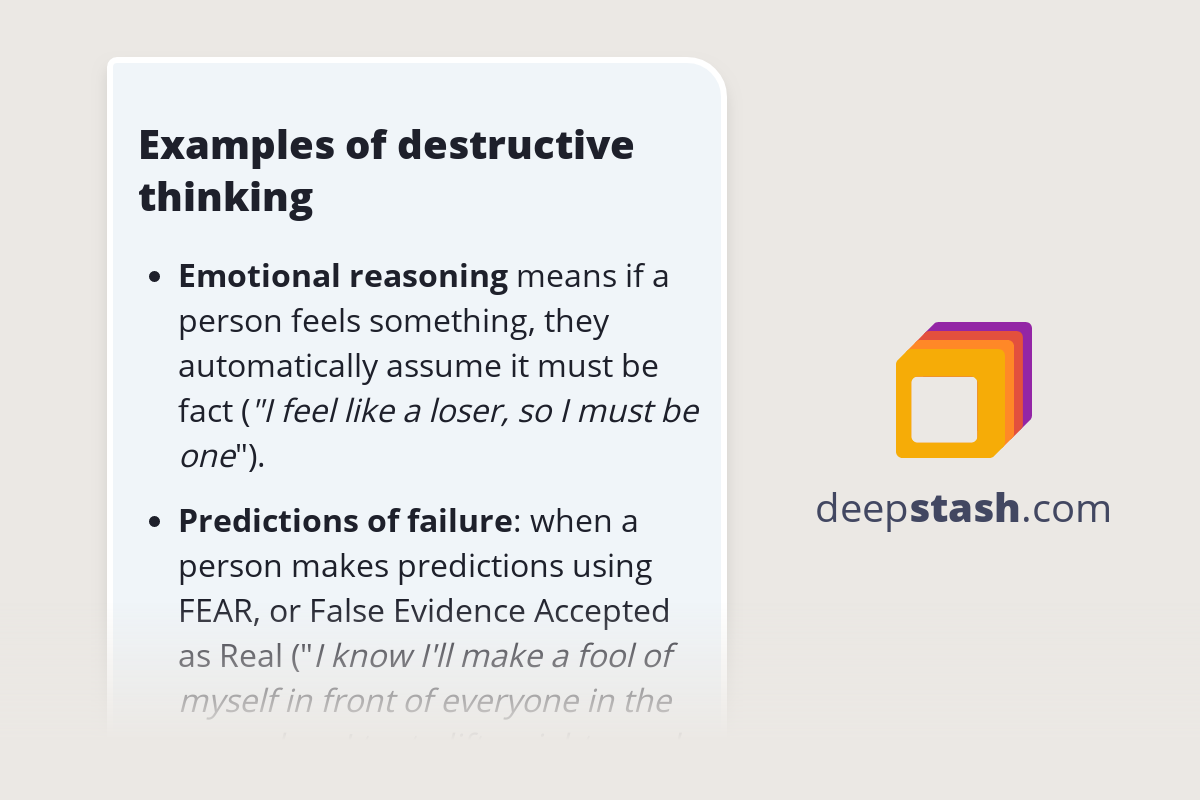Examples of destructive thinking - Deepstash