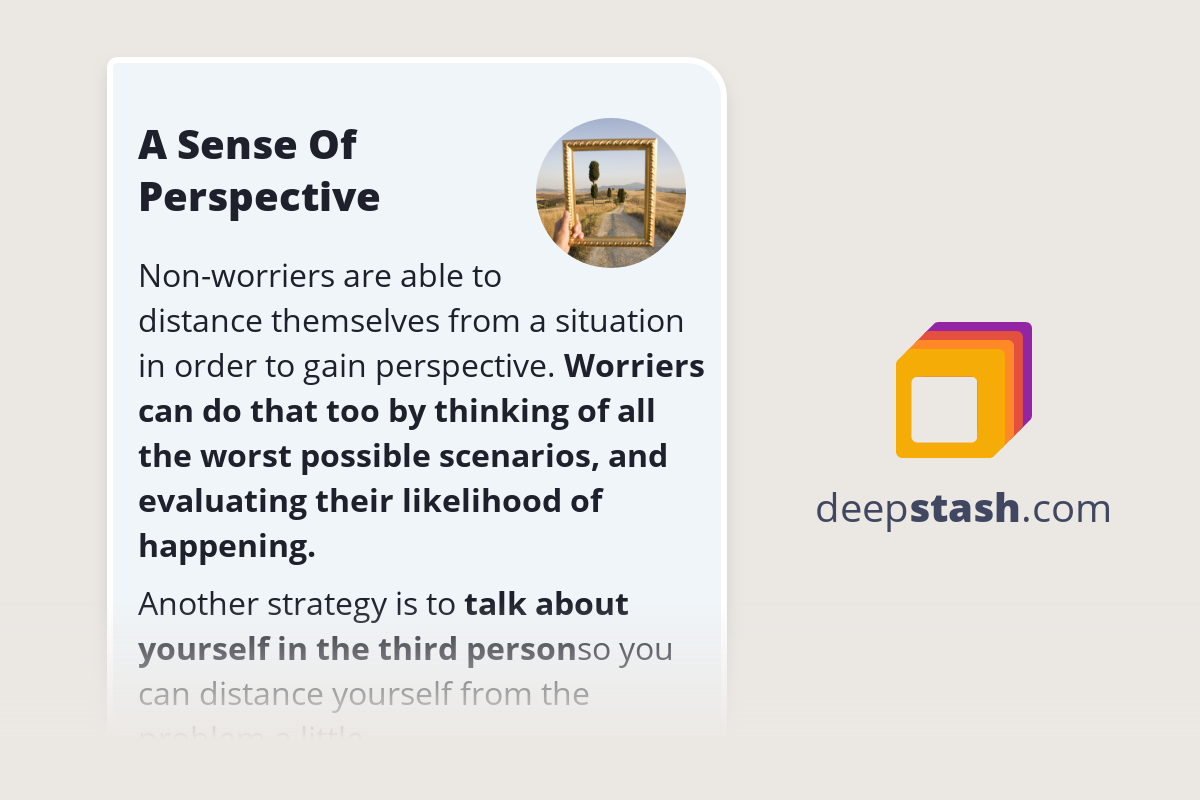 A Sense Of Perspective - Deepstash