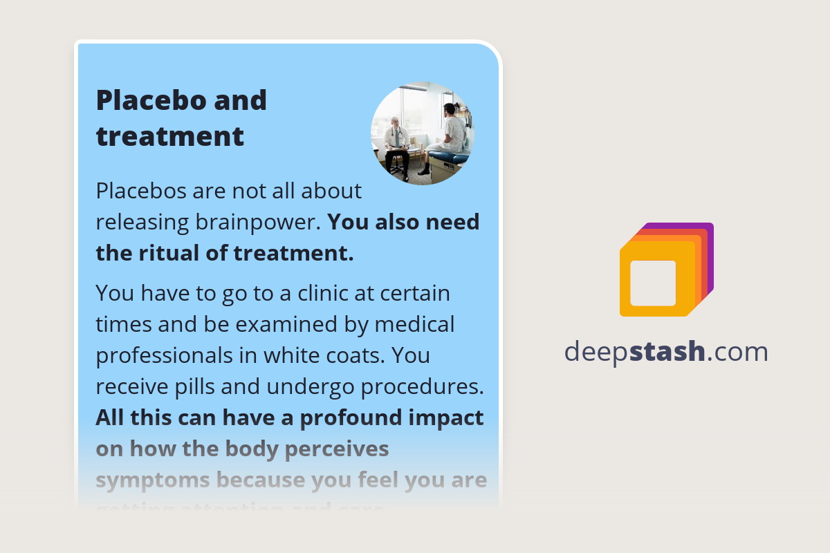 Placebo and treatment - Deepstash