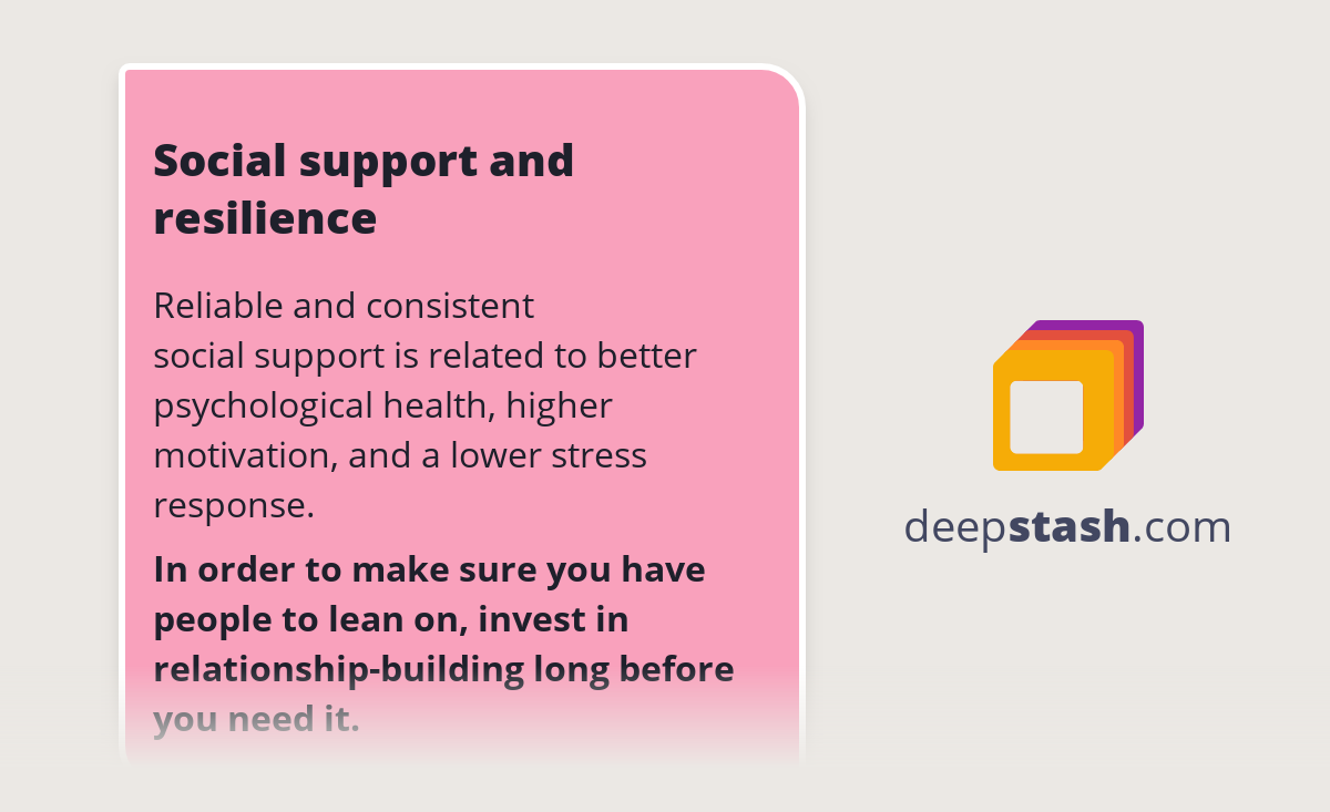 Social support and resilience - Deepstash