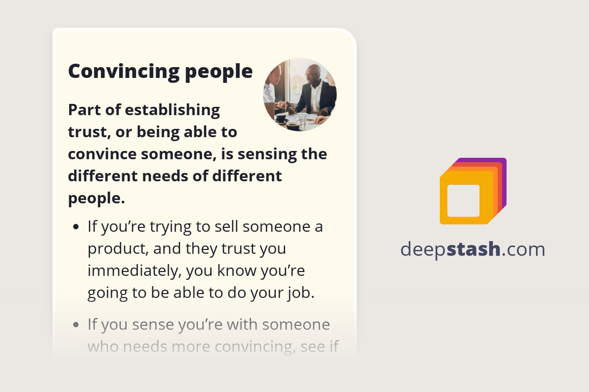 Convincing people - Deepstash