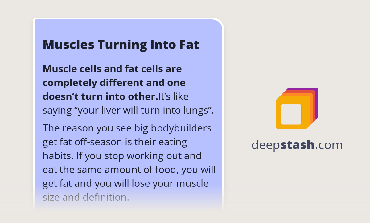 Muscles Turning Into Fat - Deepstash