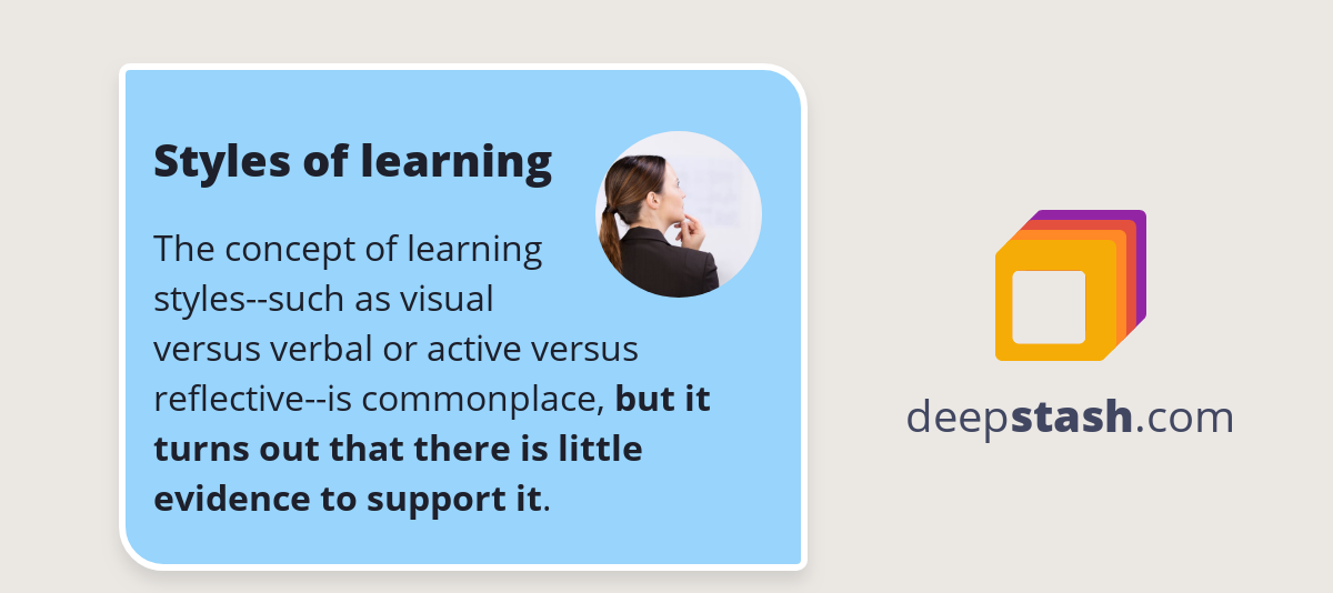 Styles of learning - Deepstash
