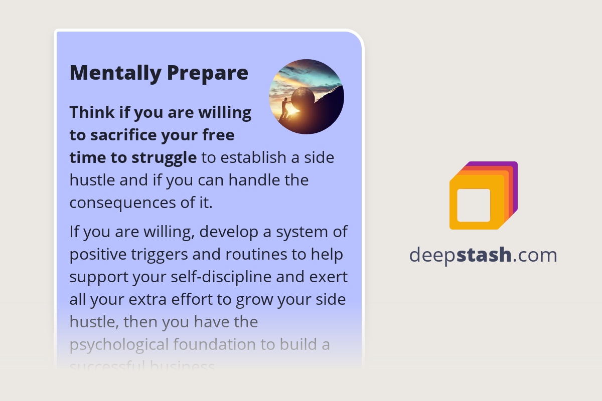 Mentally Prepare - Deepstash