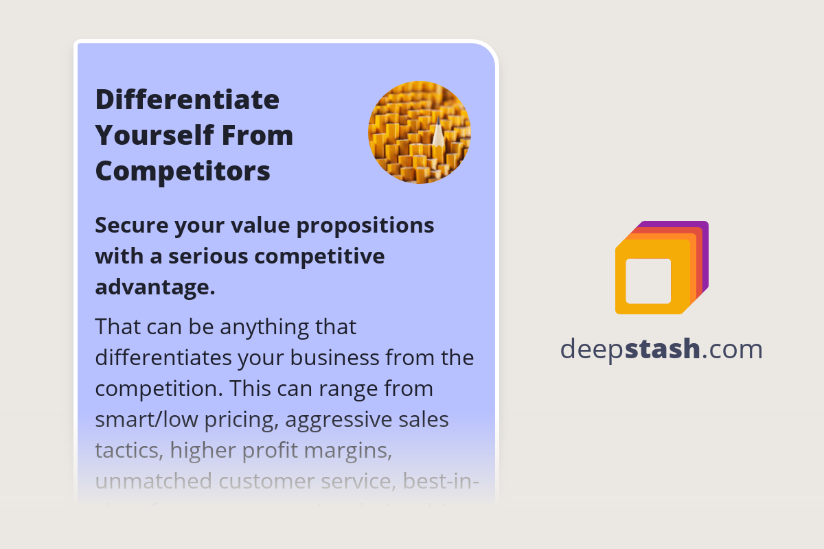 Differentiate Yourself From Competitors - Deepstash