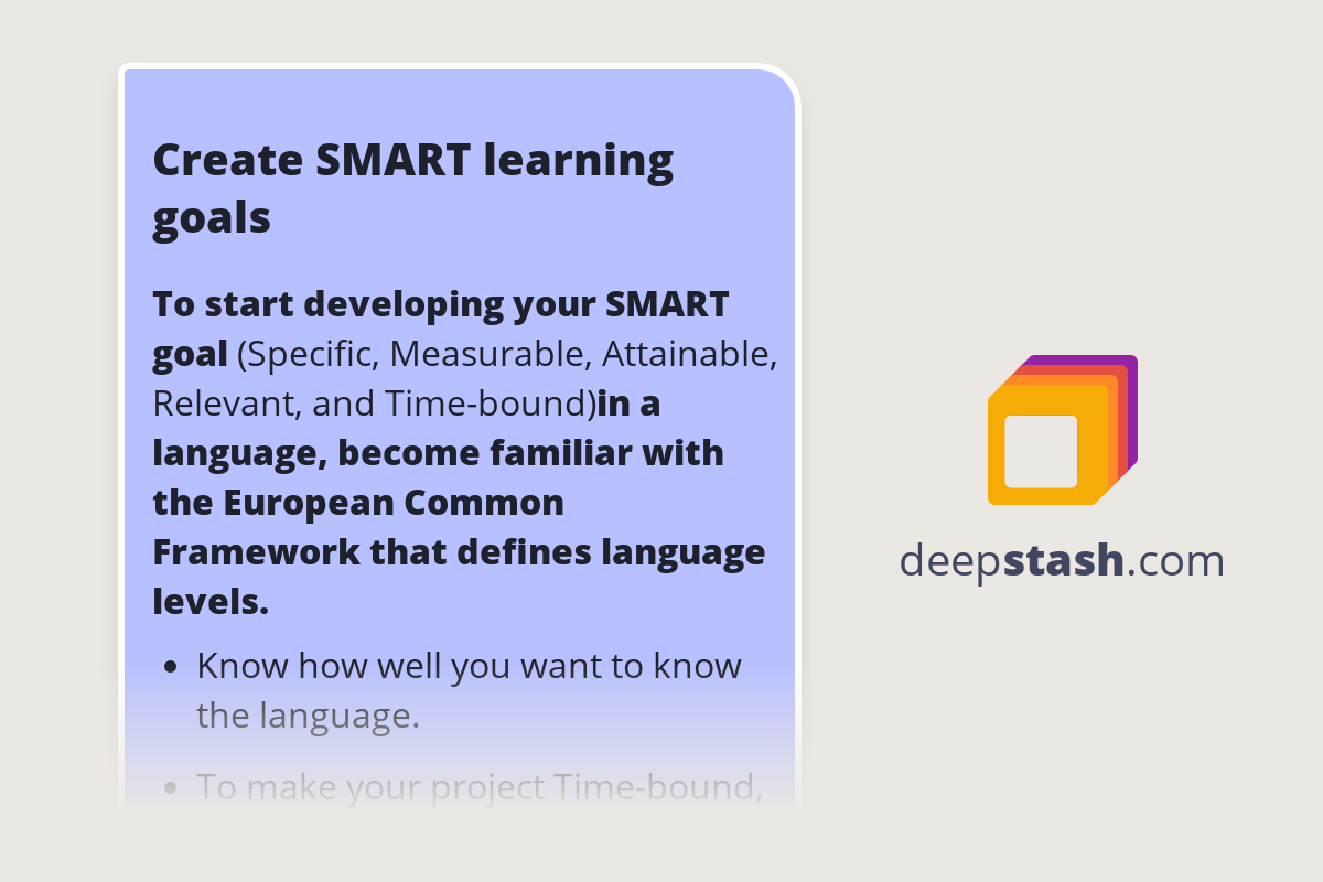 Create SMART learning goals - Deepstash