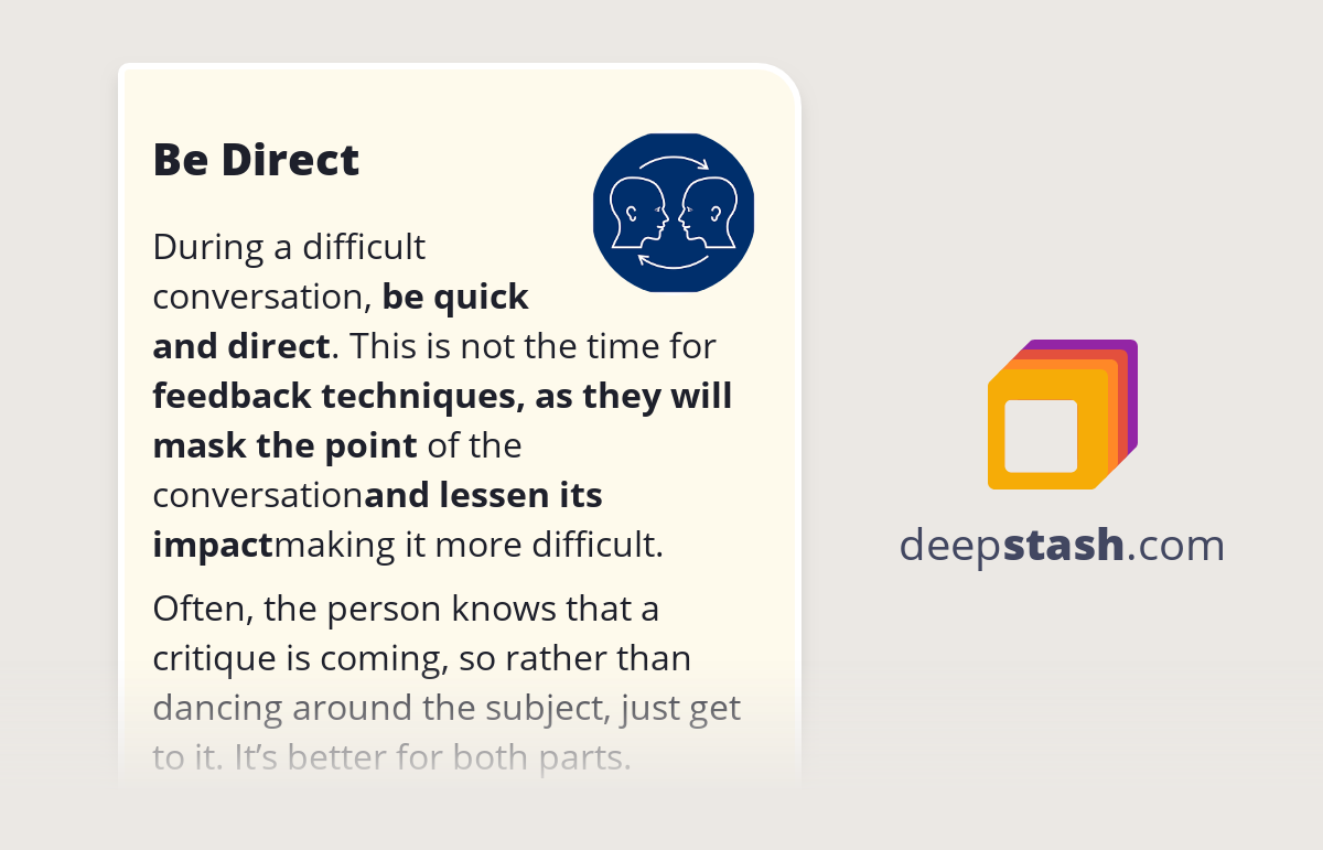 Be Direct - Deepstash