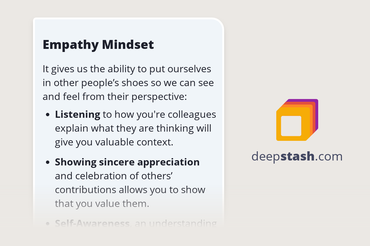 Empathy Mindset - Deepstash
