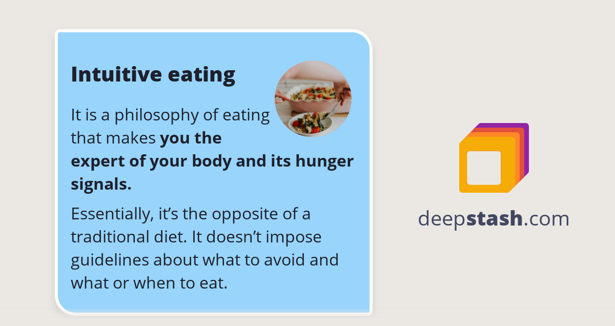 Intuitive eating - Deepstash