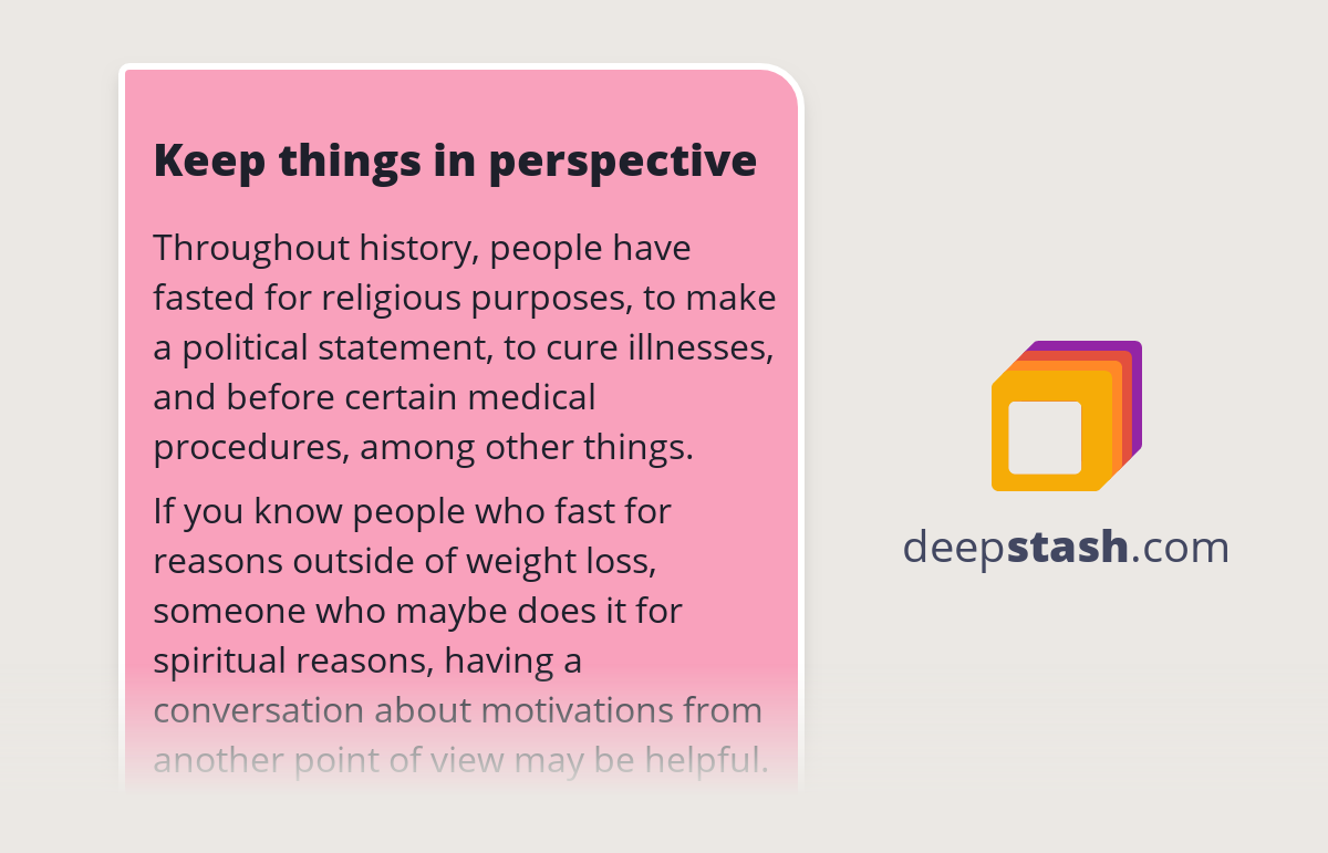 Keep things in perspective - Deepstash