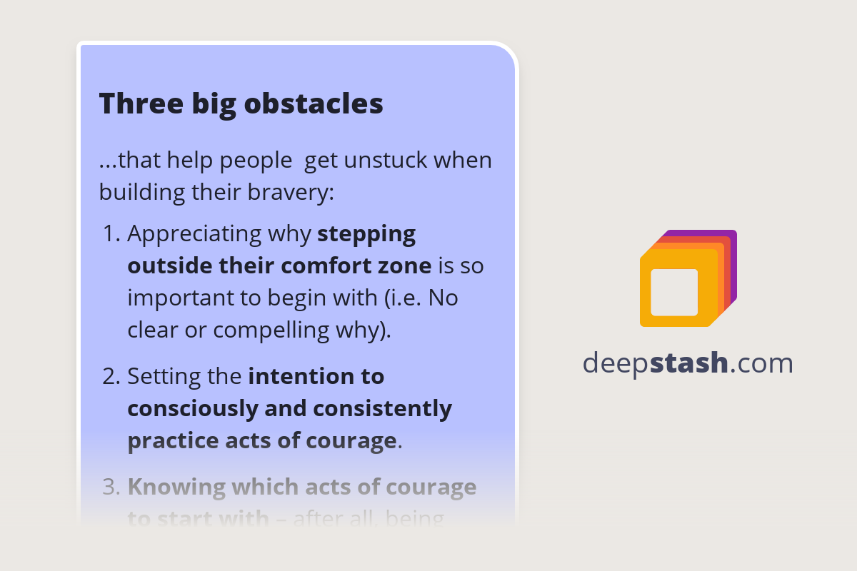 Three big obstacles - Deepstash