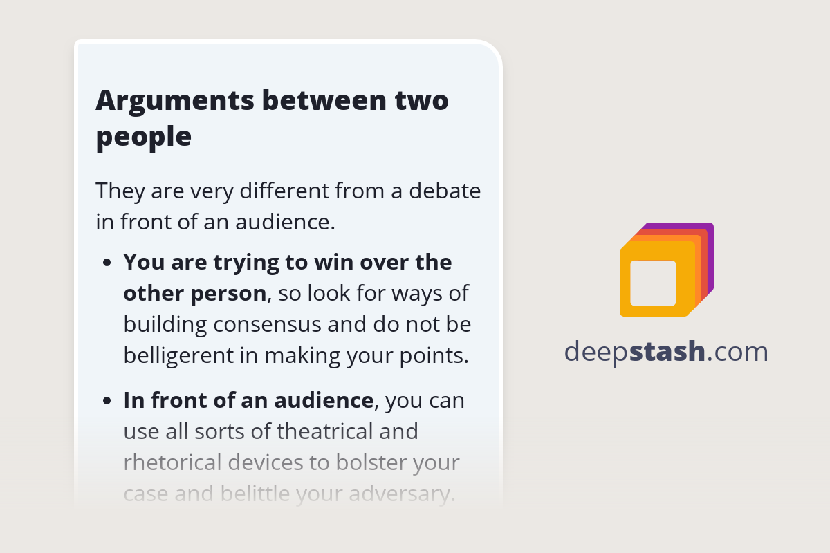Arguments between two people - Deepstash