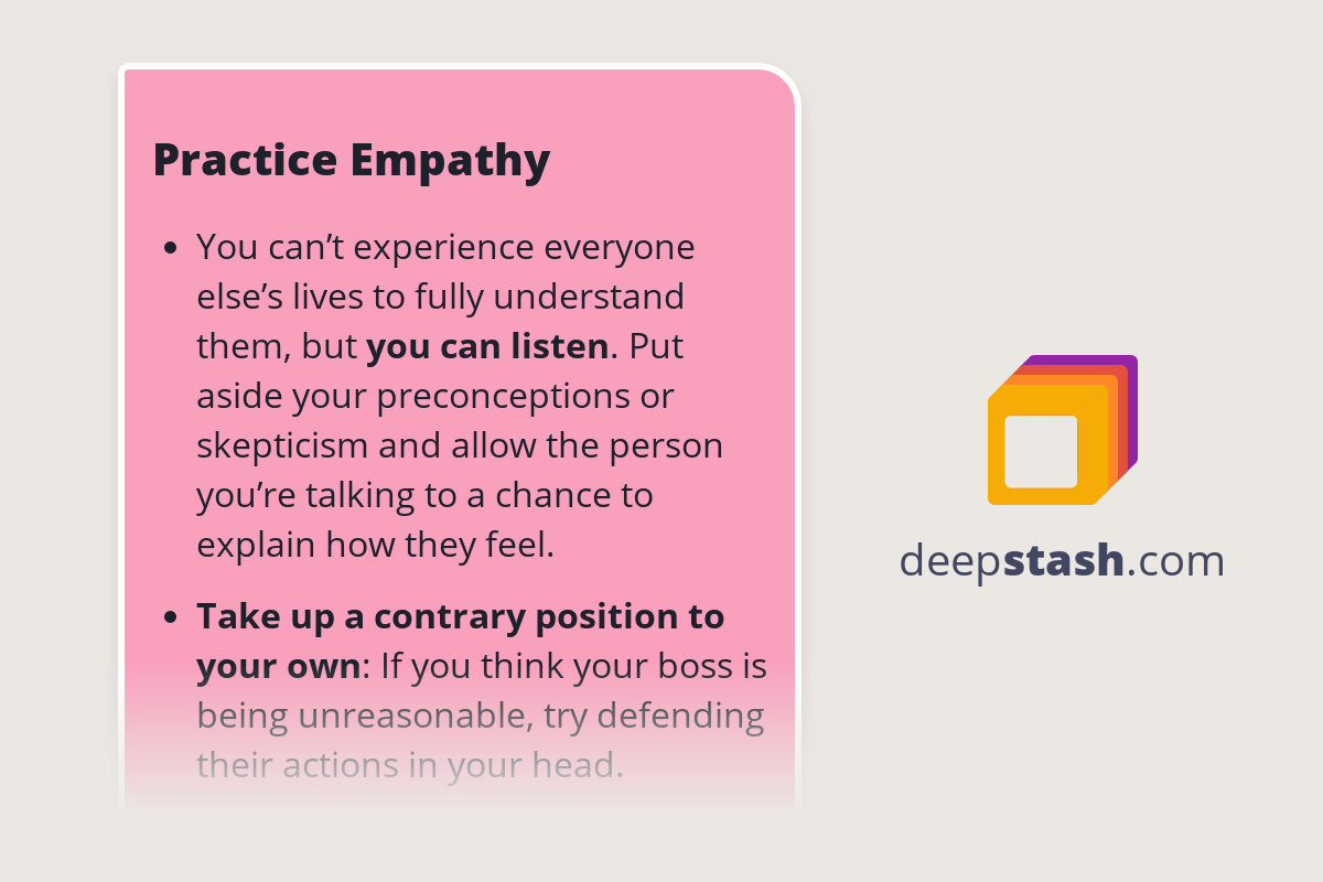 Practice Empathy - Deepstash