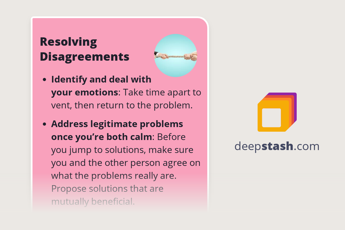 Resolving Disagreements - Deepstash