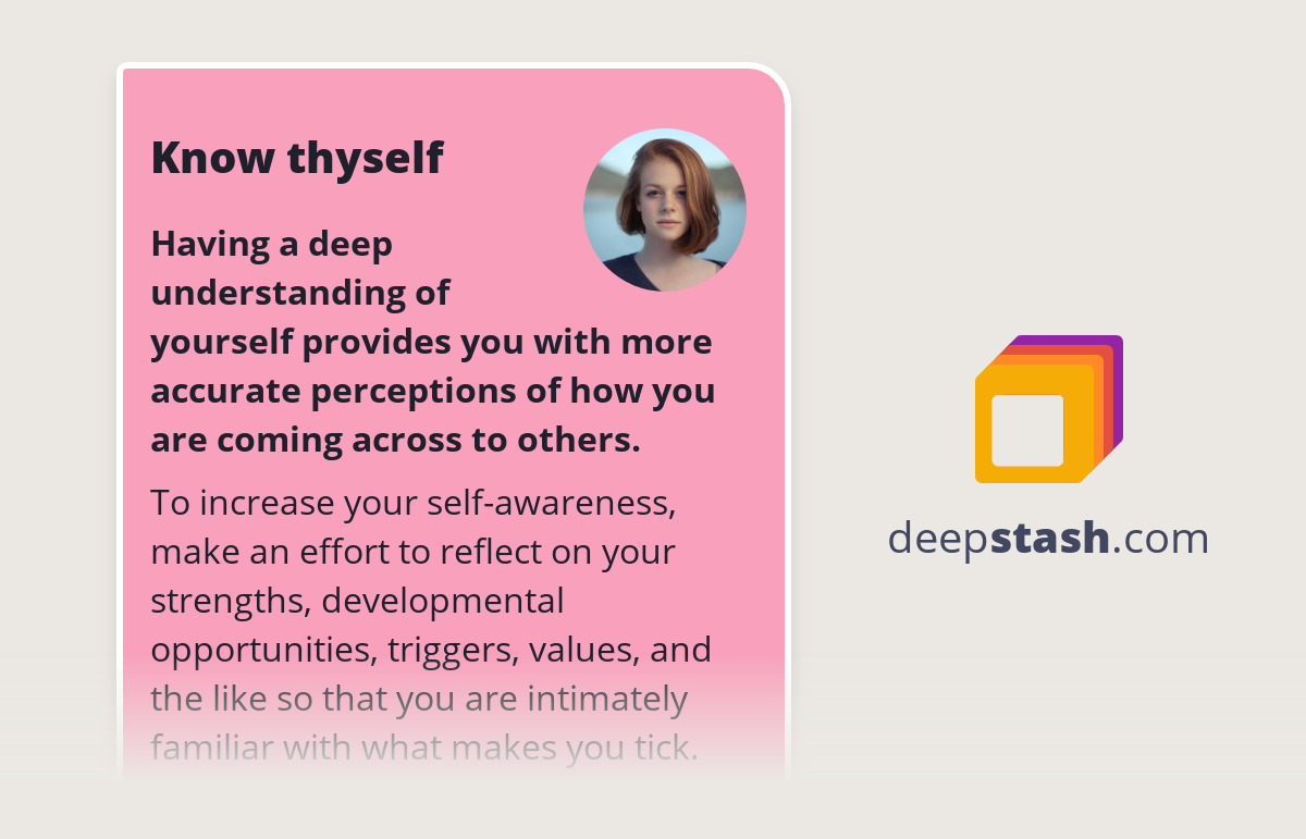 Know thyself - Deepstash