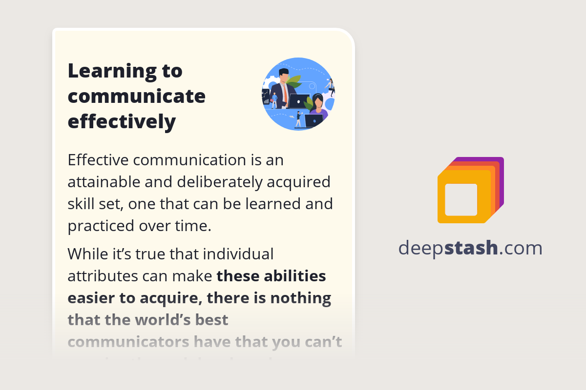 Learning to communicate effectively - Deepstash