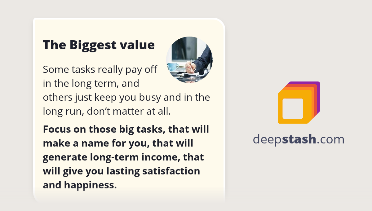 The Biggest value - Deepstash