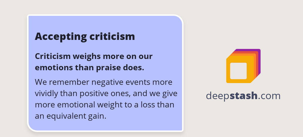 Accepting criticism - Deepstash