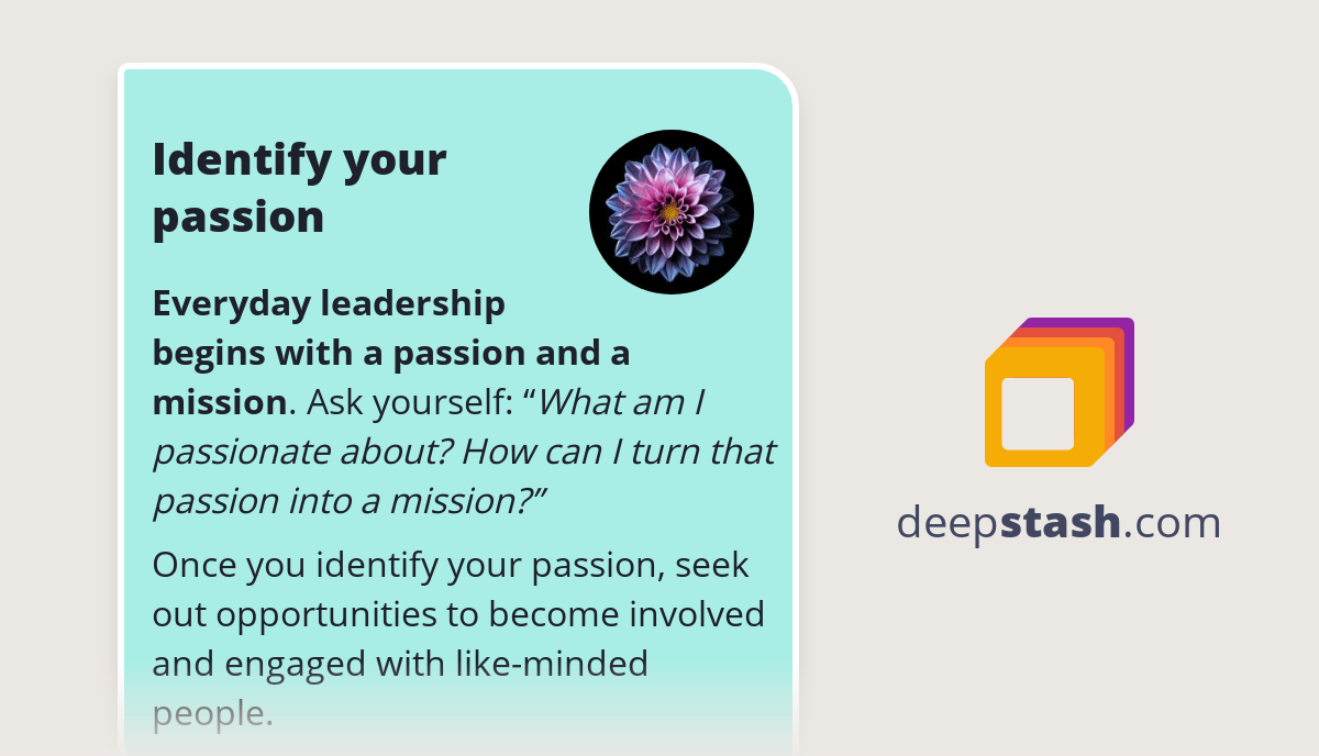 Identify your passion - Deepstash