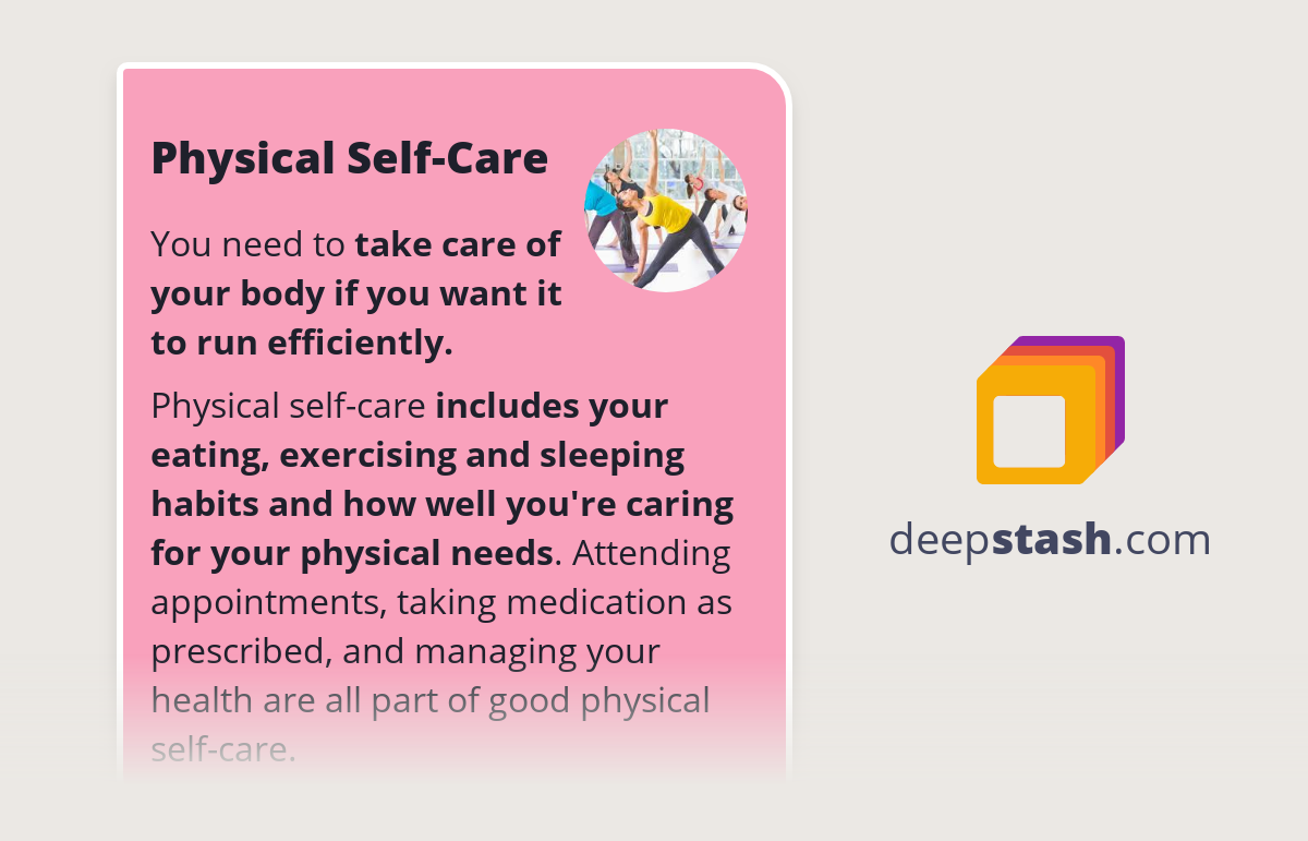 Physical Self Care Deepstash Physical Self Care Deepstash