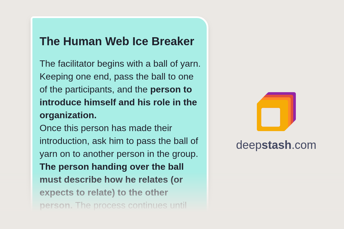 The Human Web Ice Breaker - Deepstash