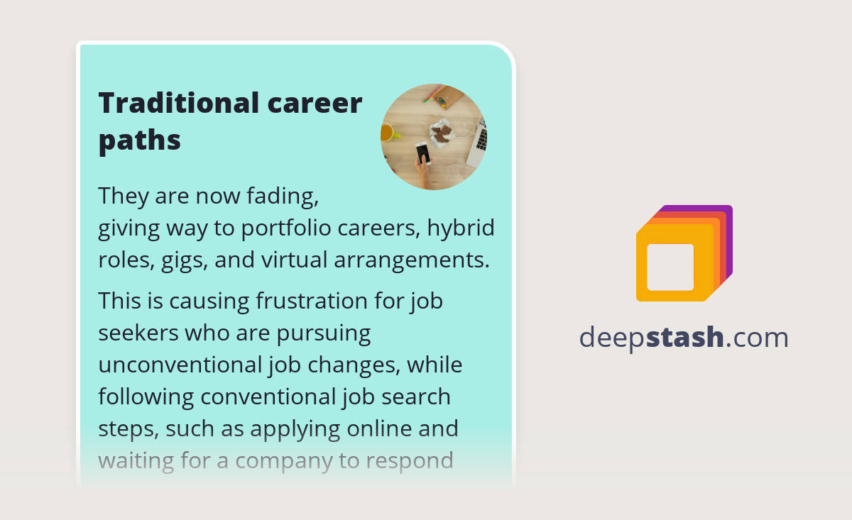 Traditional career paths - Deepstash