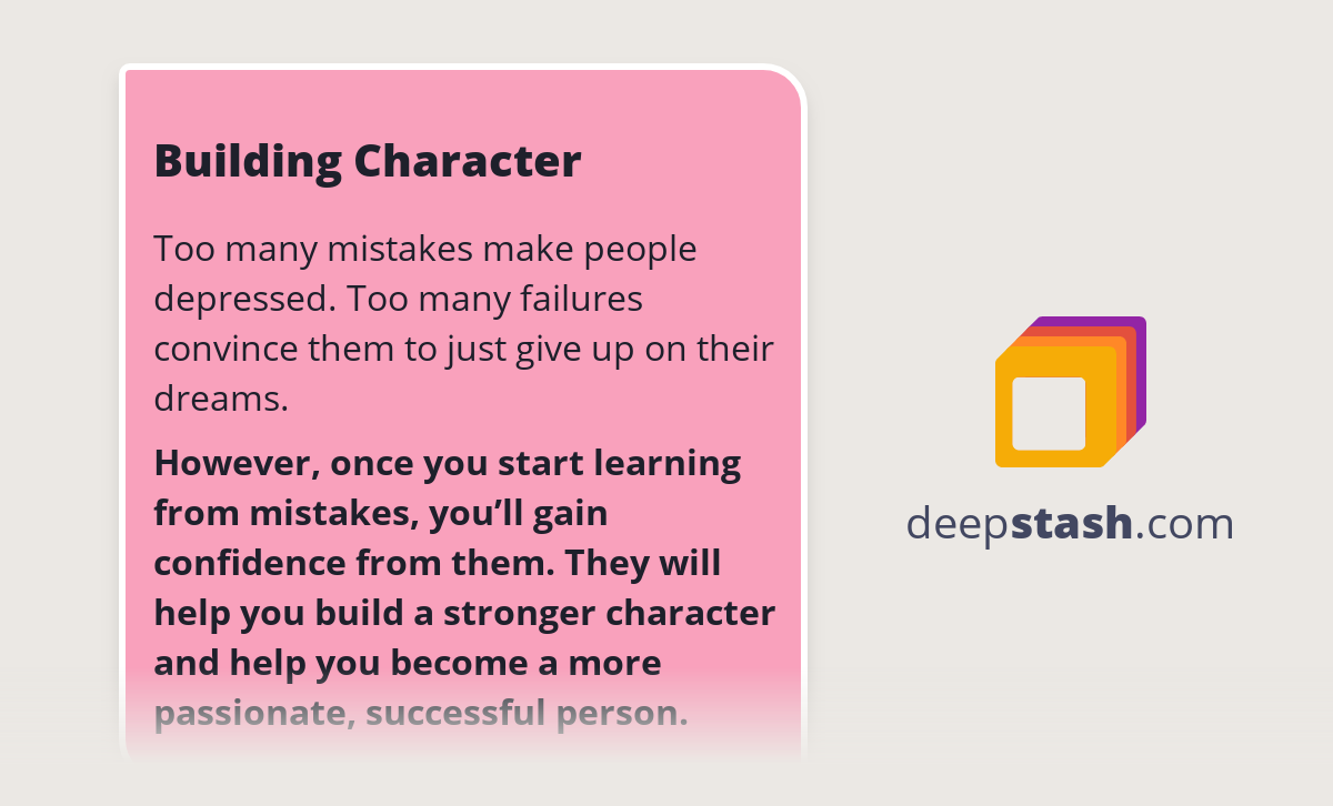 Building Character - Deepstash