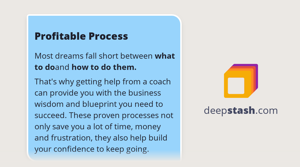 Profitable Process - Deepstash