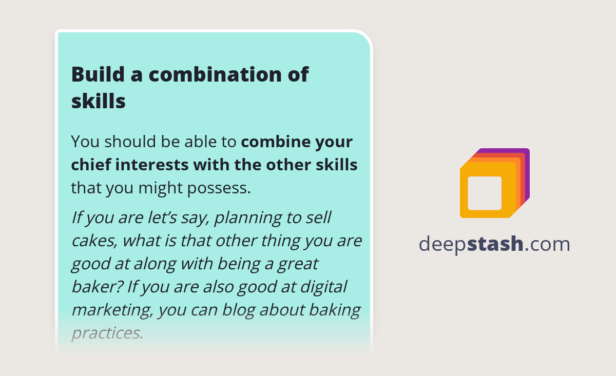 Build a combination of skills - Deepstash