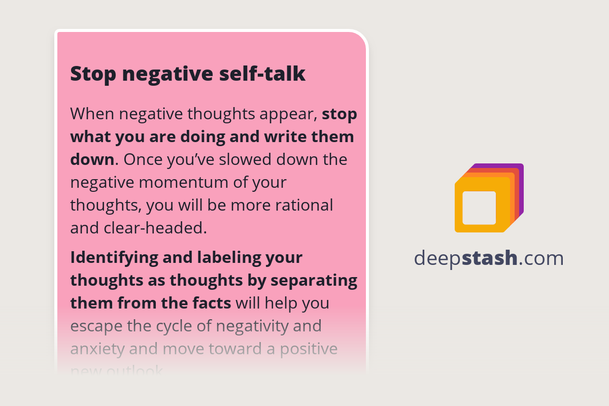 Stop negative self-talk - Deepstash