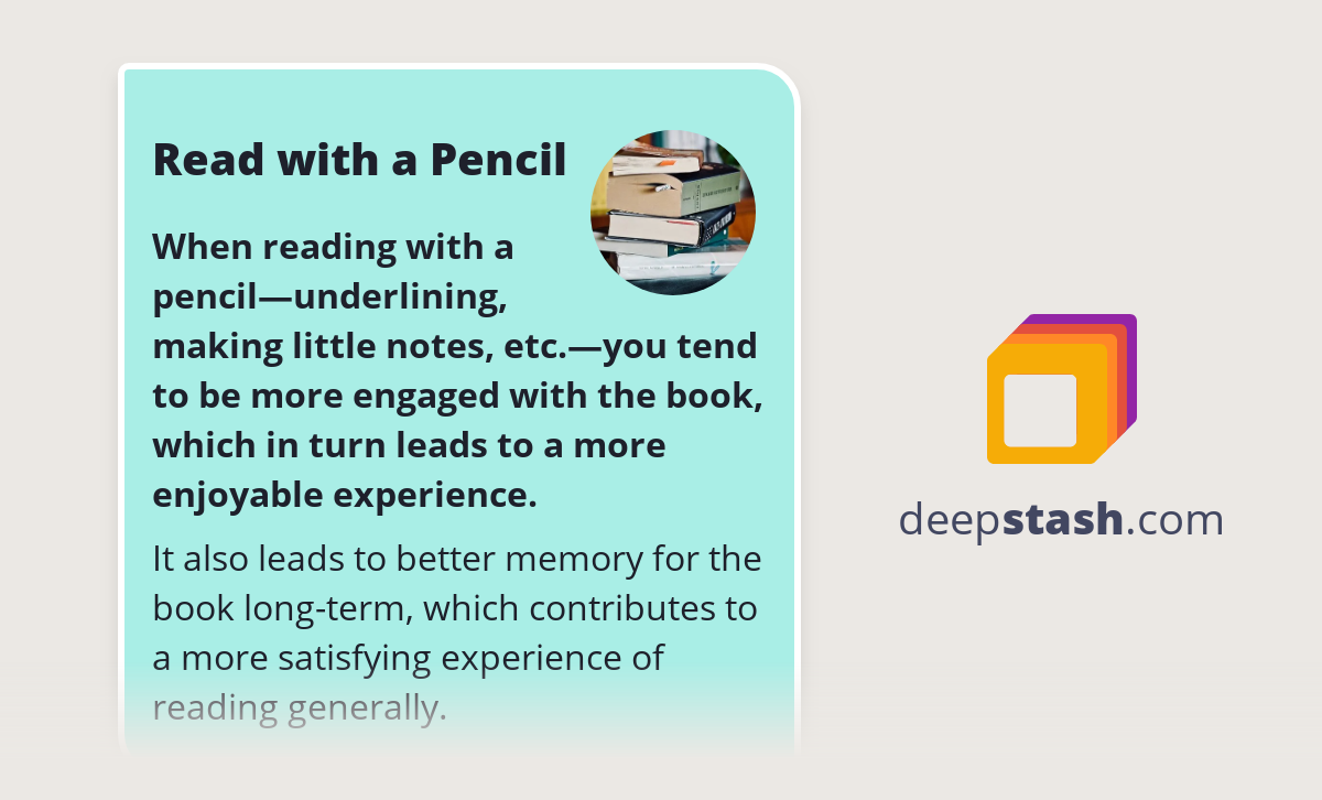 Read with a Pencil - Deepstash