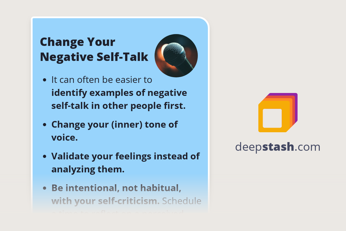 Change Your Negative Self-Talk - Deepstash