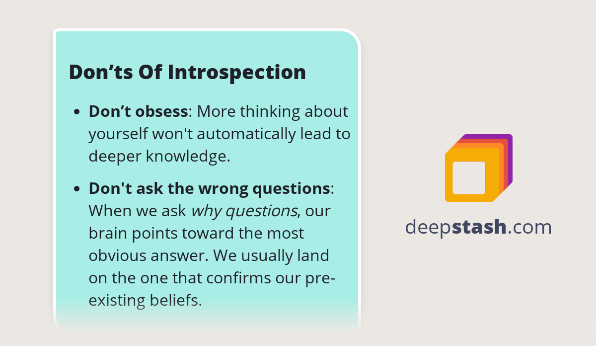 Don’ts Of Introspection - Deepstash