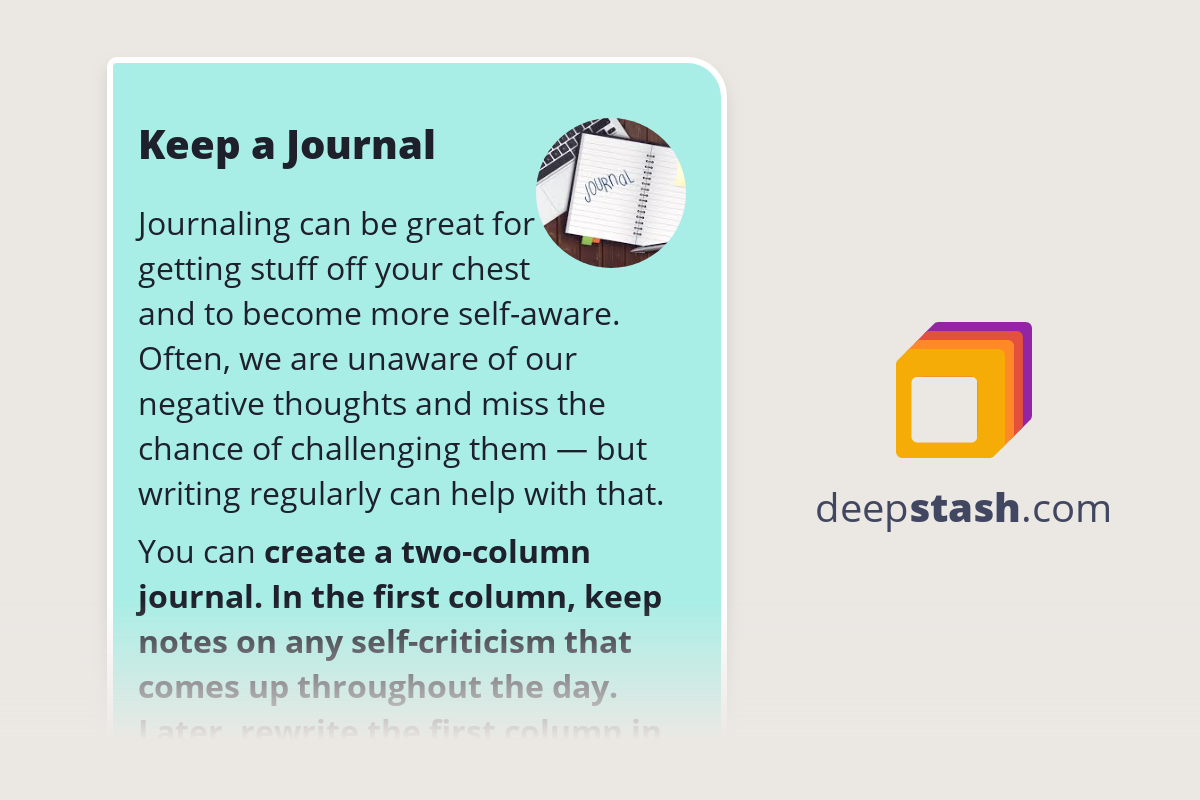 Keep a Journal - Deepstash