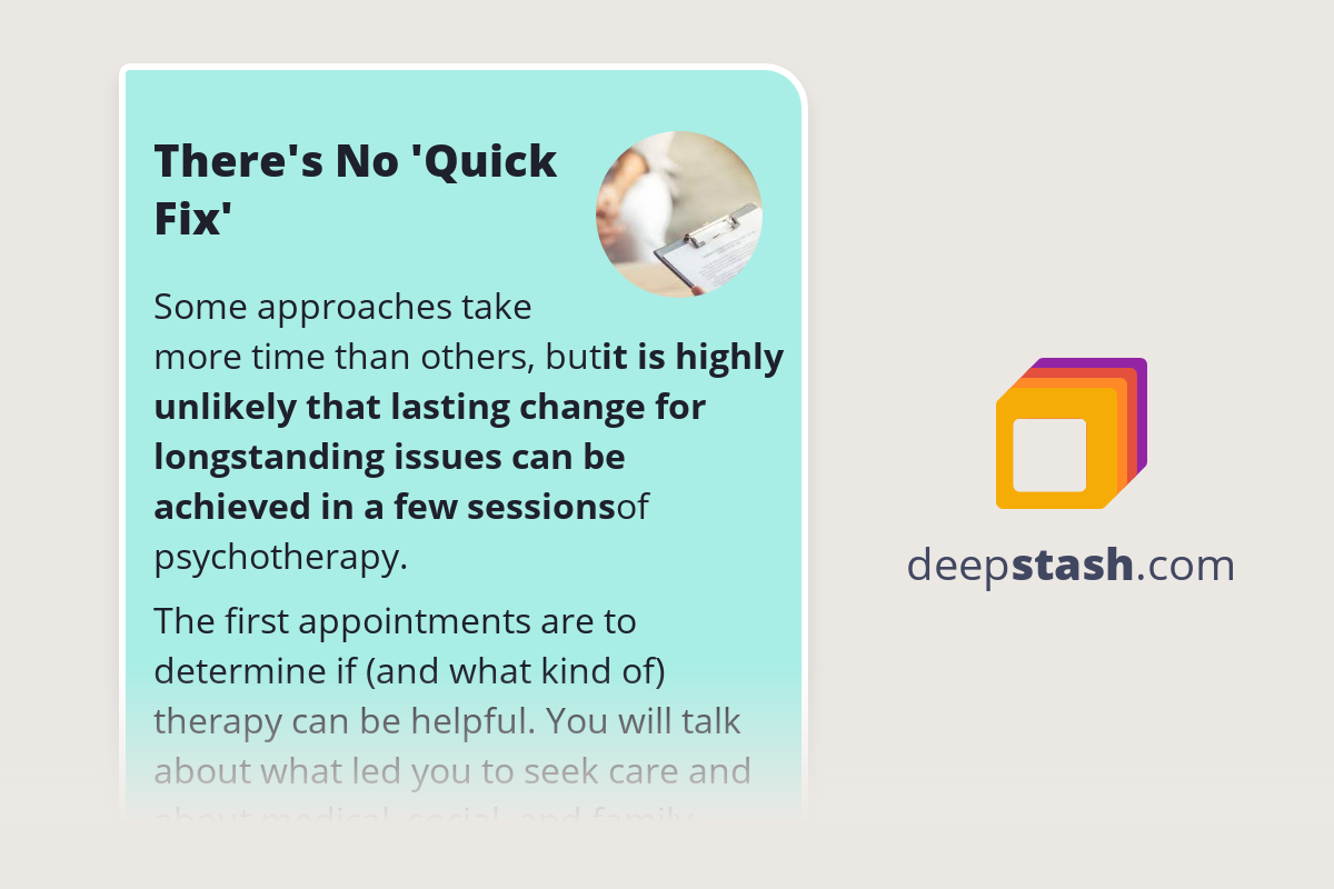 There's No 'Quick Fix' - Deepstash