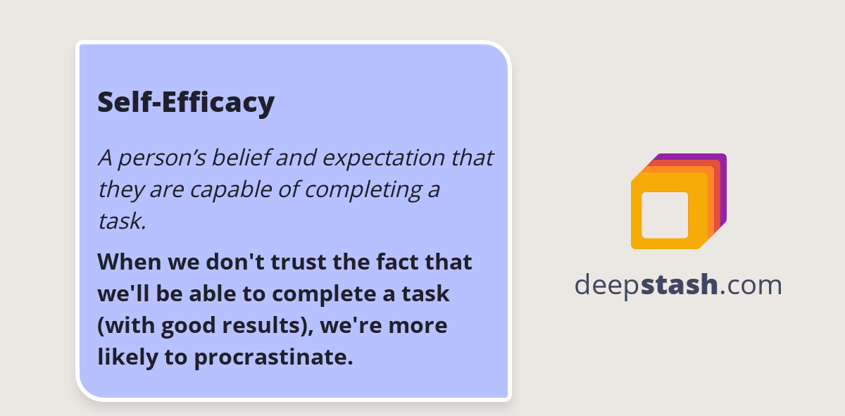Self-Efficacy - Deepstash