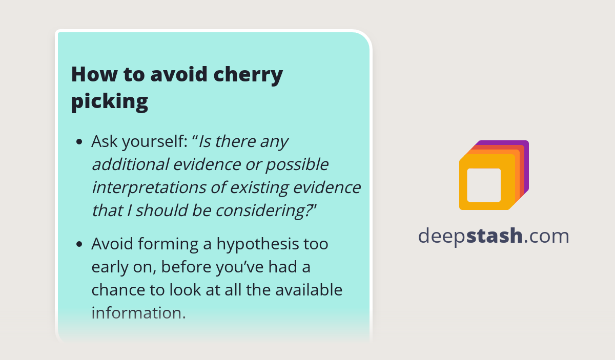 How to avoid cherry picking - Deepstash