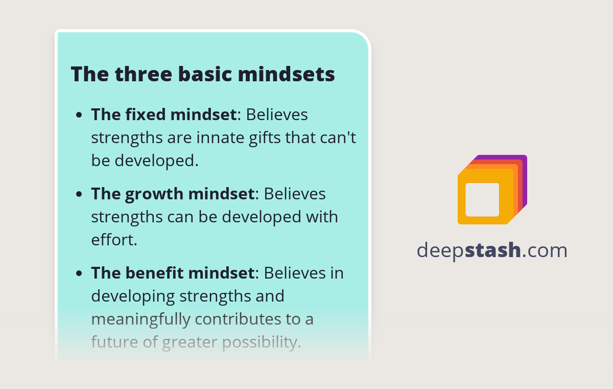 The three basic mindsets - Deepstash