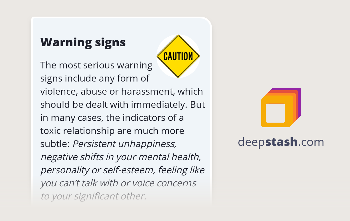 Warning signs - Deepstash