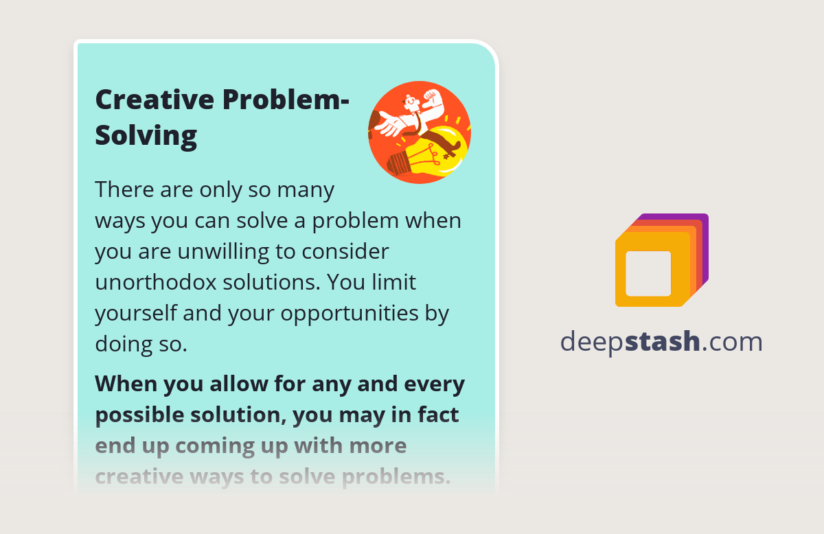 Creative Problem-Solving - Deepstash